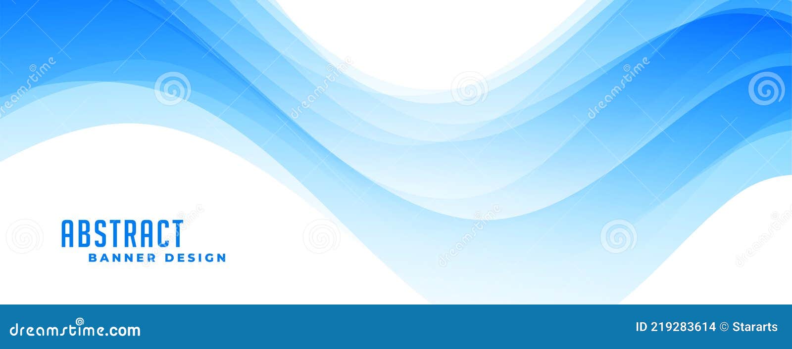Abstract Blue Wavy Banner Template Stock Vector - Illustration of ...