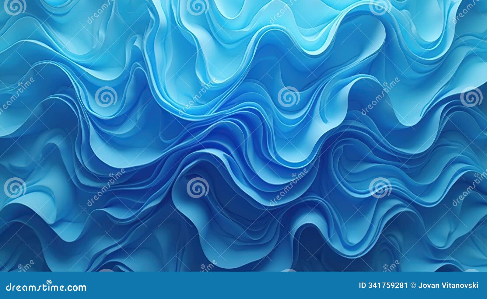 Abstract Blue Wavy Cloth Texture in Ripple Formation Stock Illustration ...