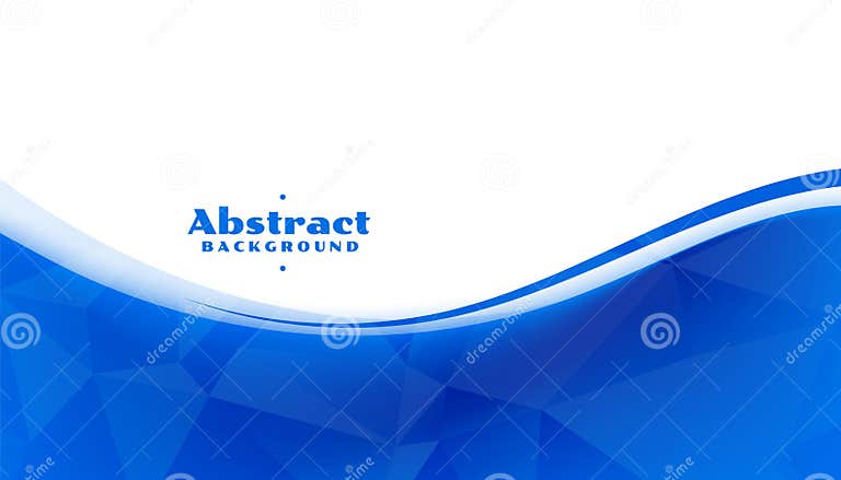 Abstract Blue Wavy Flow Background with Low Poly Design Stock Vector ...