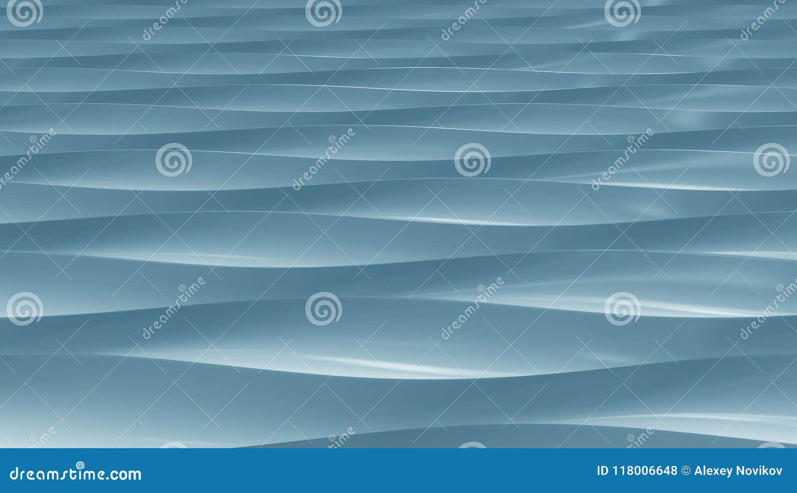 Abstract Blue Wavy Lines, 3D Rendering Stock Illustration ...