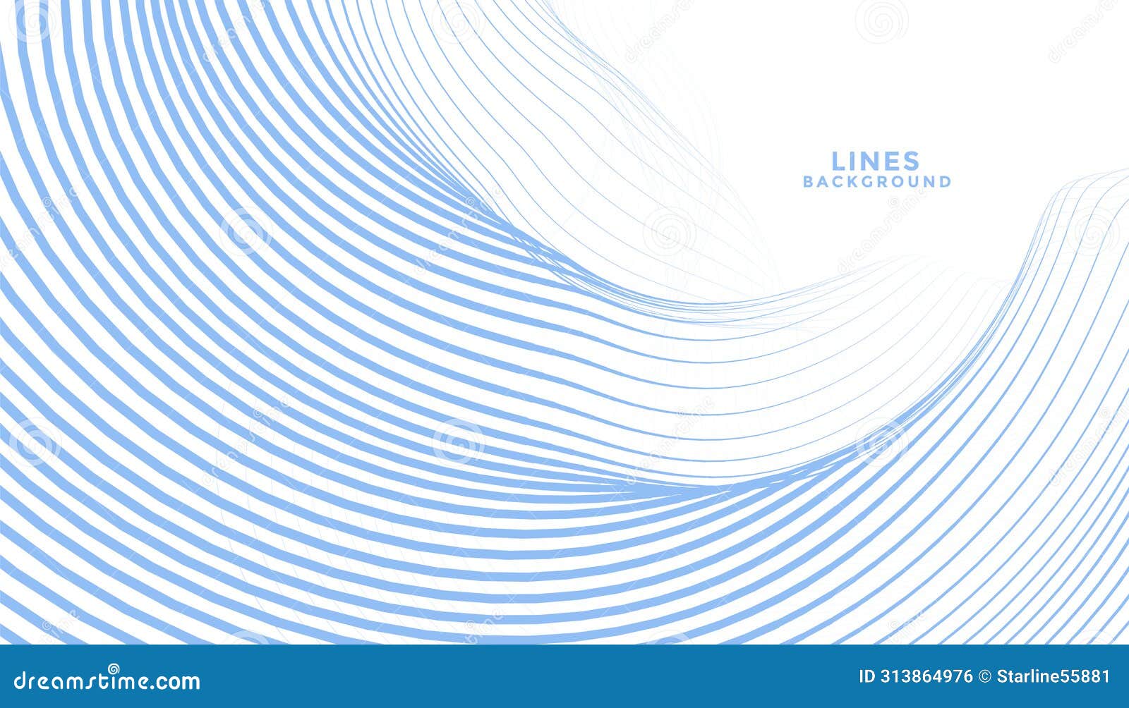 Abstract Blue Wavy Lines Flowing Background Design Stock Vector ...