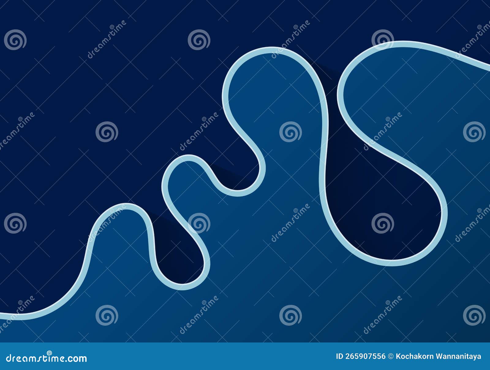 Abstract Blue Wavy Pattern Design of Minimal Stripe Template. Design of ...