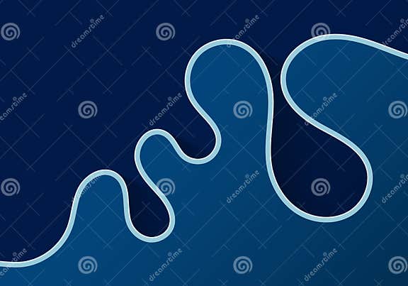 Abstract Blue Wavy Pattern Design of Minimal Stripe Template. Design of ...