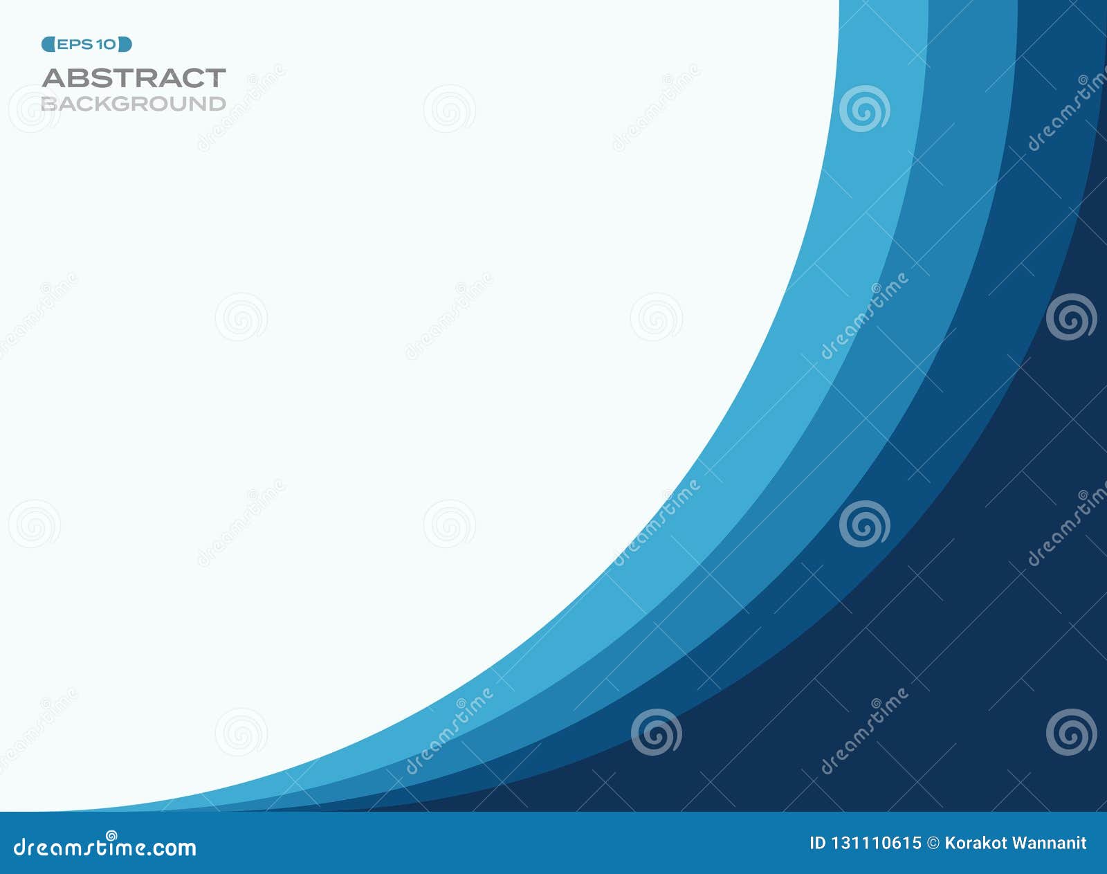 Abstract of Blue Wavy Pattern with White Space Background. Stock Vector ...
