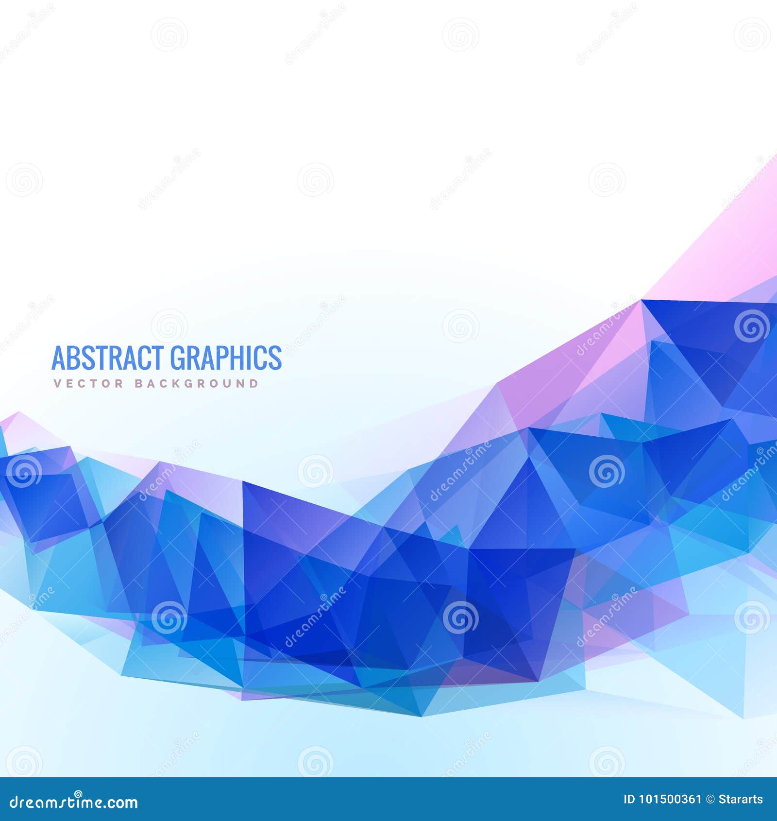 Abstract Blue Wavy Shape Made with Triangles Stock Vector ...