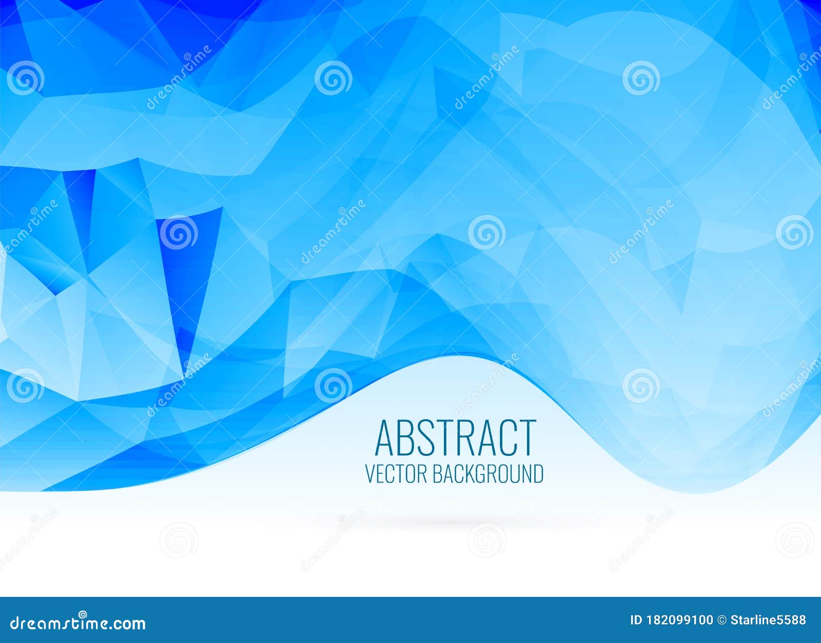 Abstract Blue Wavy Shape Triangle Background Stock Vector ...