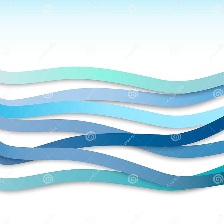 Abstract Blue Wavy Stripes, Vector Stock Vector - Illustration of ocean ...