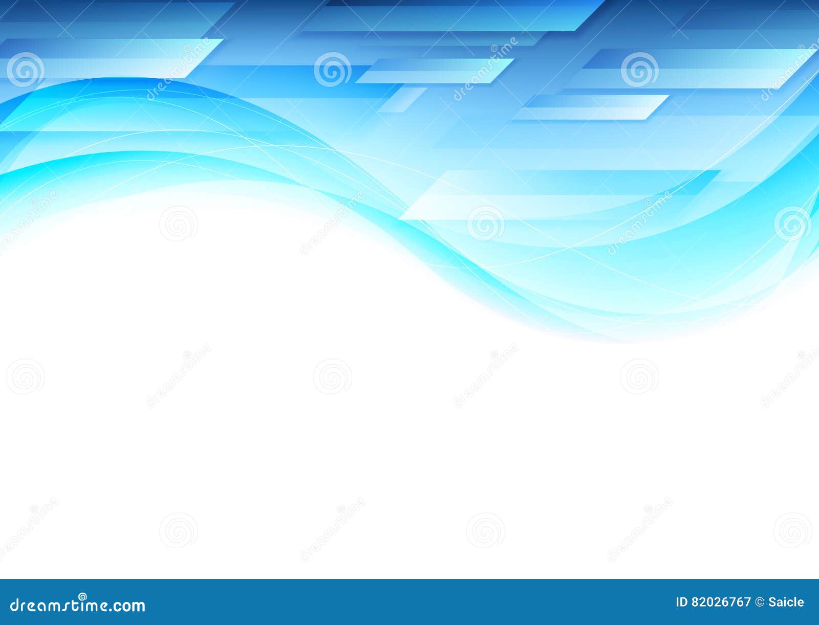 Abstract Blue Wavy Tech Geometric Background Stock Vector ...