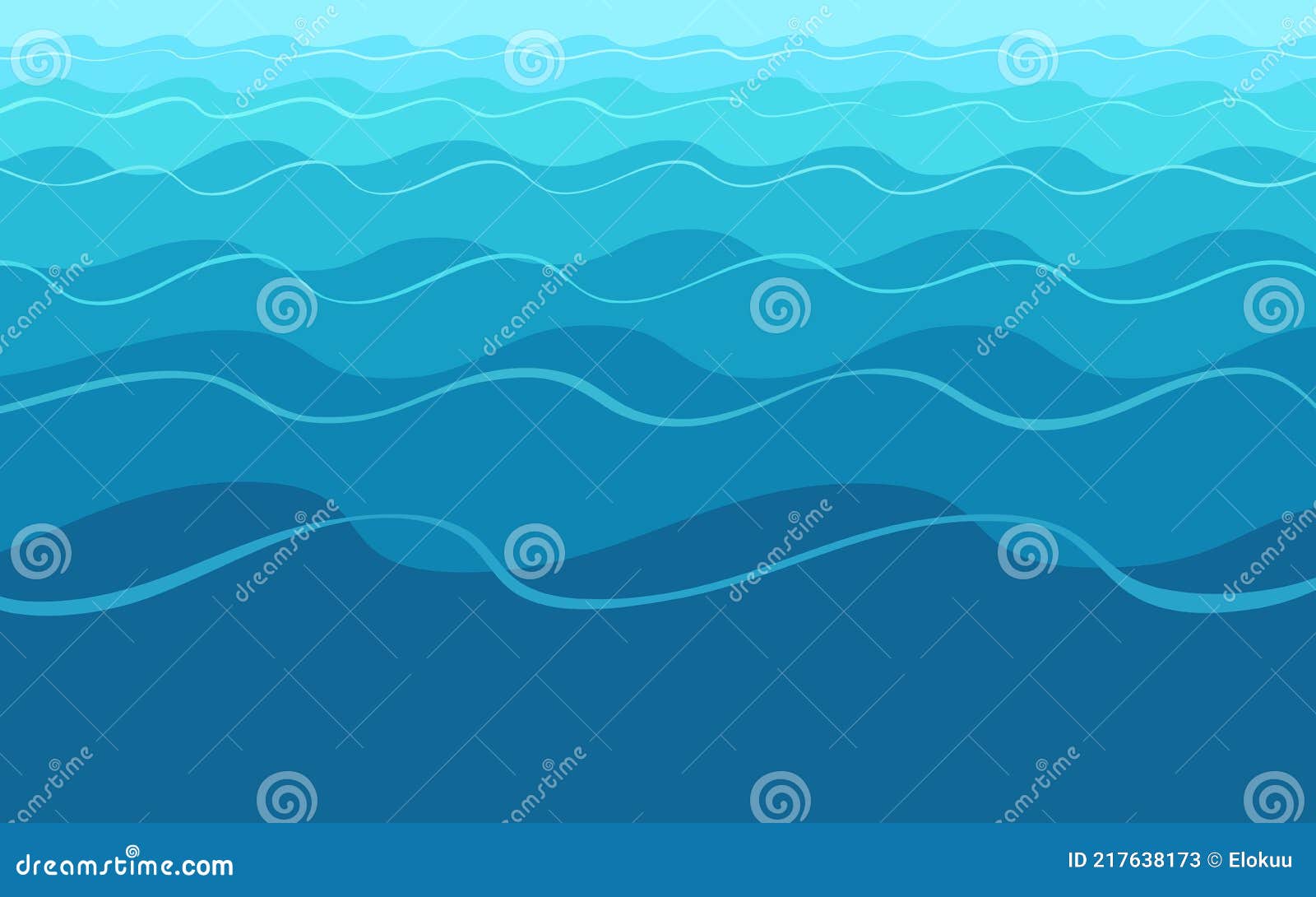 Abstract Blue Wavy Water Background Stock Vector - Illustration of ...