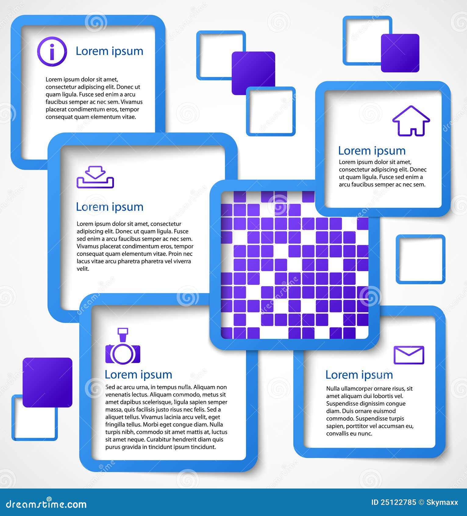 Abstract Blue Web Design Square Banner Bubble Stock Vector ...