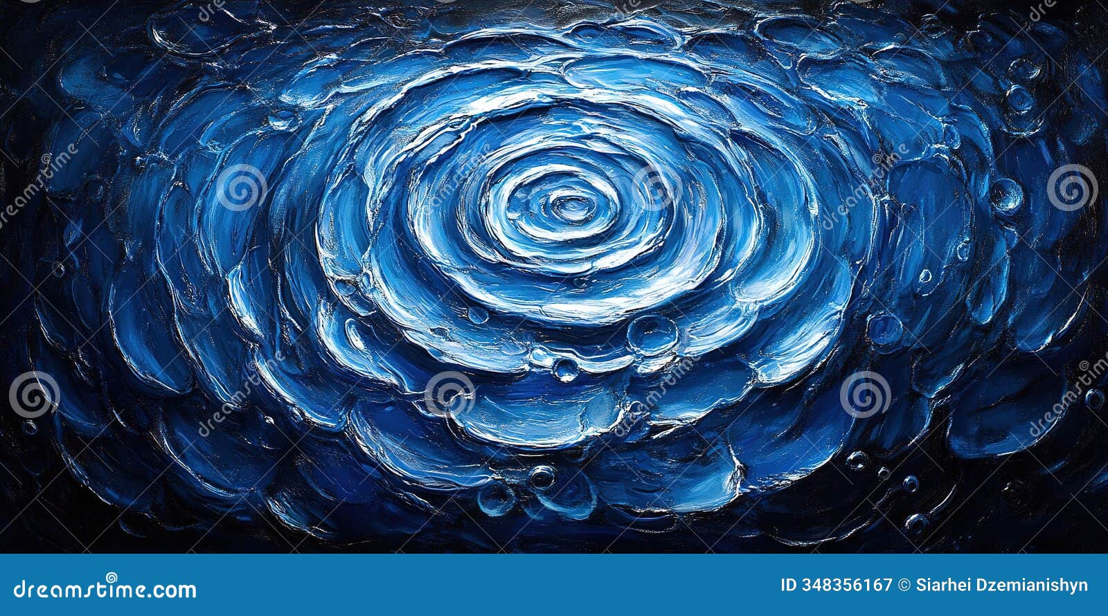 Abstract Blue Whirlpool Design with Swirling Patterns and Texture on a ...