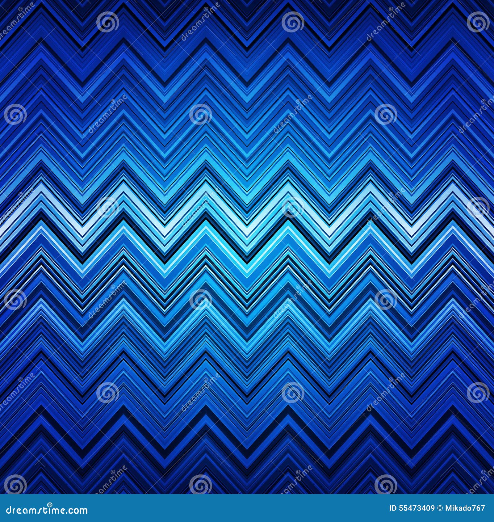Abstract Blue, White and Black Zig-zag Warped Stock Vector ...