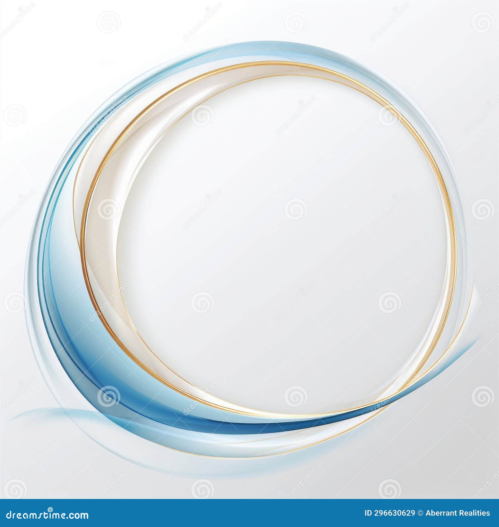An Abstract Blue and White Circular Frame on a White Background Stock ...