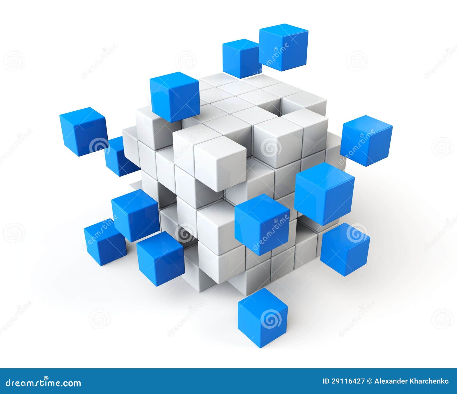 Abstract Blue and White Cubes Stock Illustration - Illustration of ...