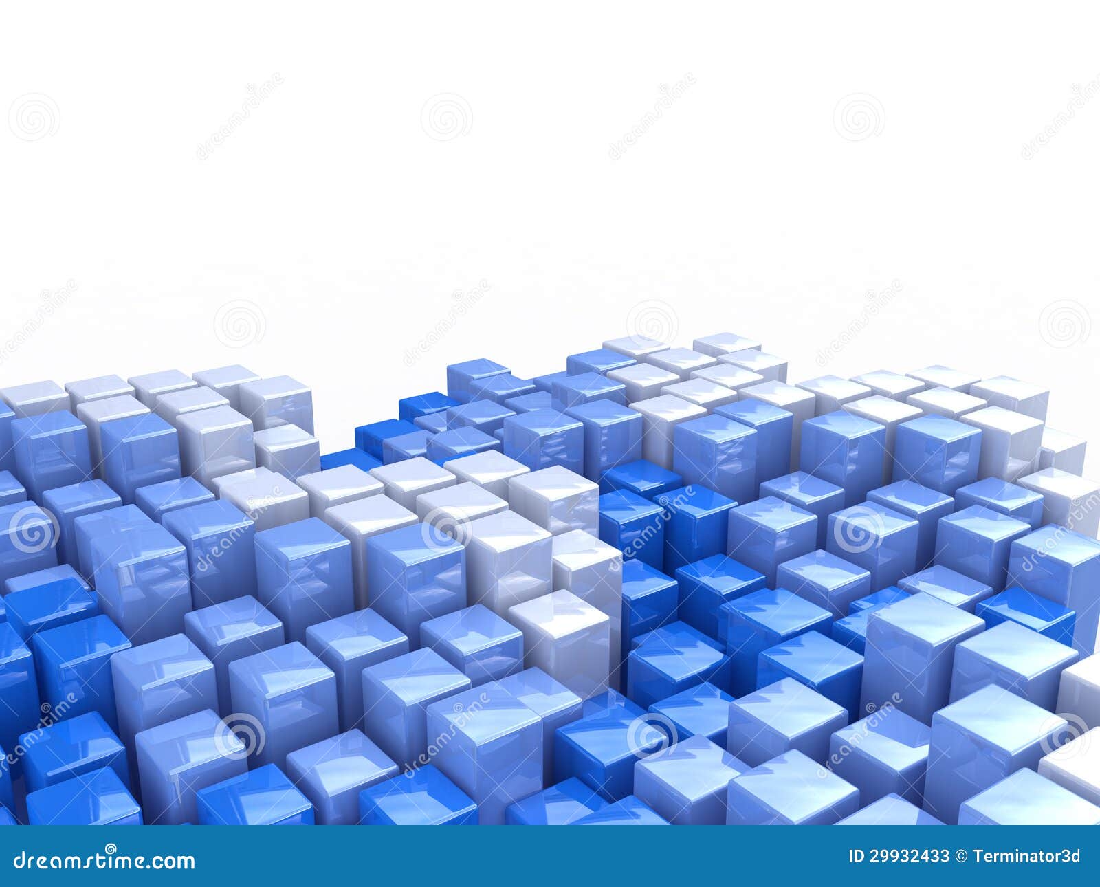 Abstract Blue and White Cubes Stock Illustration - Illustration of ...