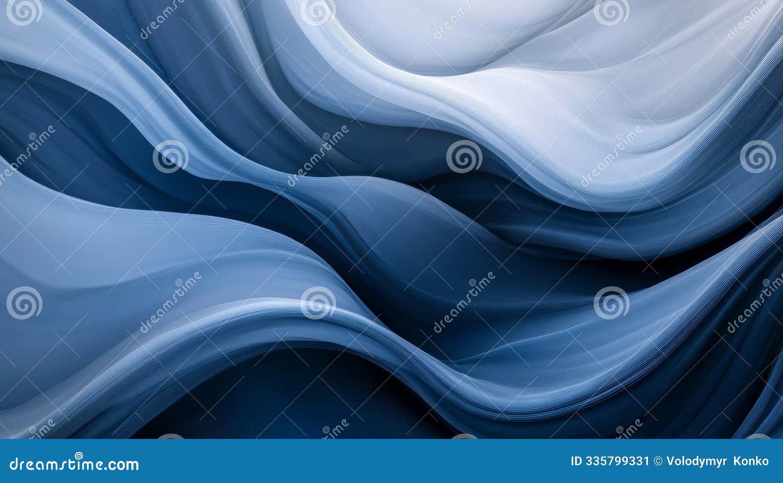 Abstract Blue and White Flowing Wave Patterns Stock Image - Image of ...
