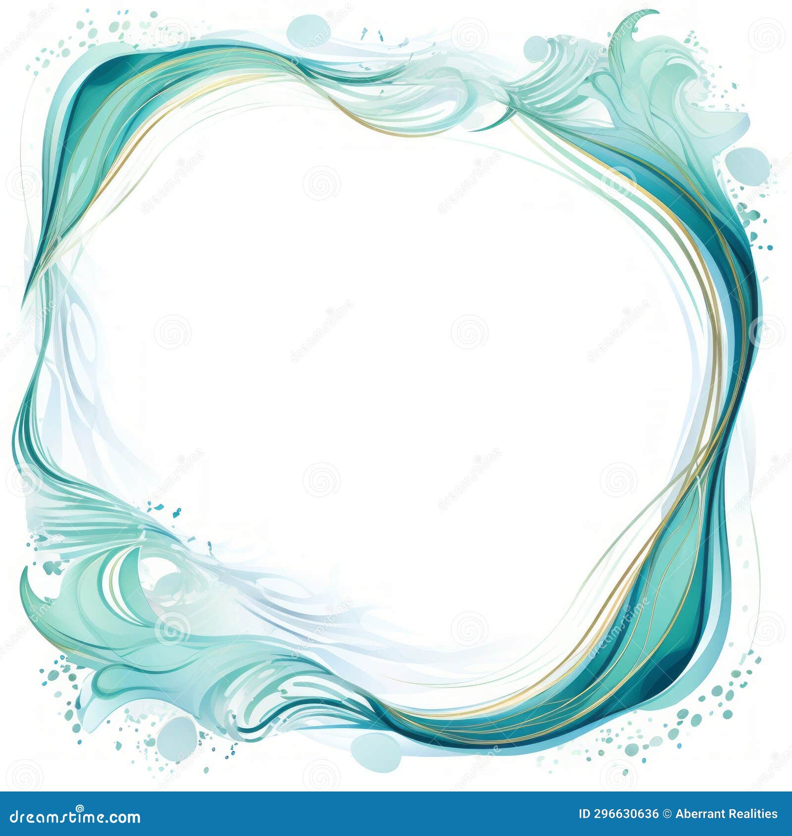 An Abstract Blue and White Frame with Waves Stock Illustration ...