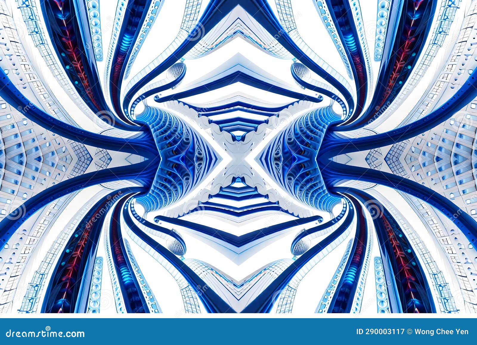 Abstract Blue White Graphic Pattern Symmetrical Wallpaper Stock ...