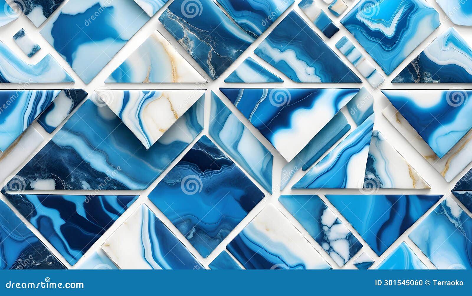 Abstract Blue and White Marble Stone, Geometric Rectangular Marble ...
