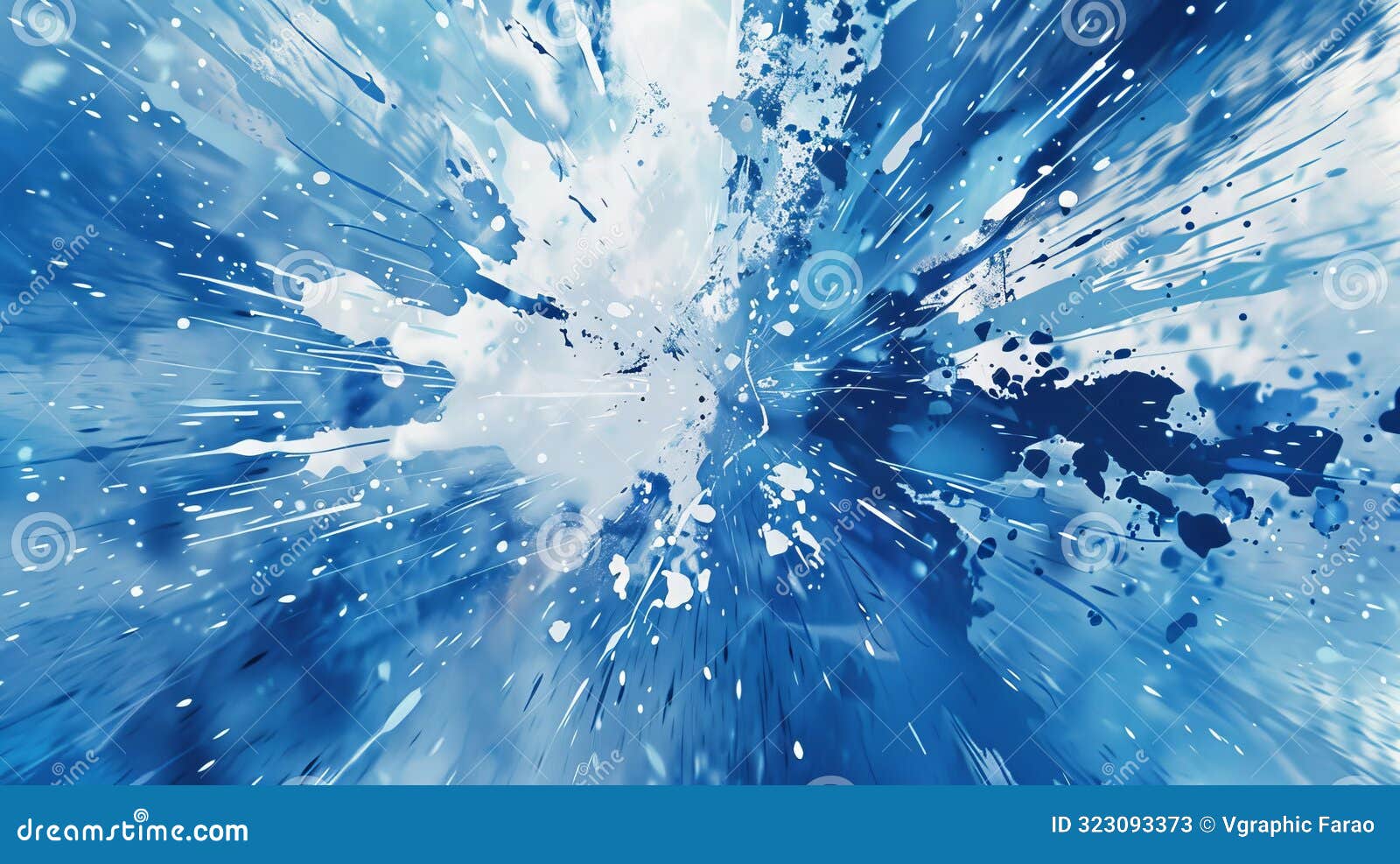 Abstract Blue and White Paint Splatter Explosion, Dynamic Energy ...