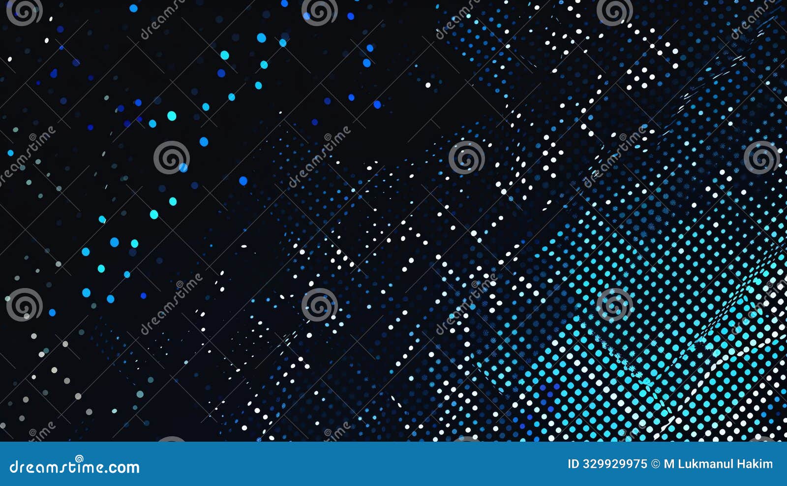 Abstract Blue and White Polka Dot Pattern on a Dark Blue Background ...