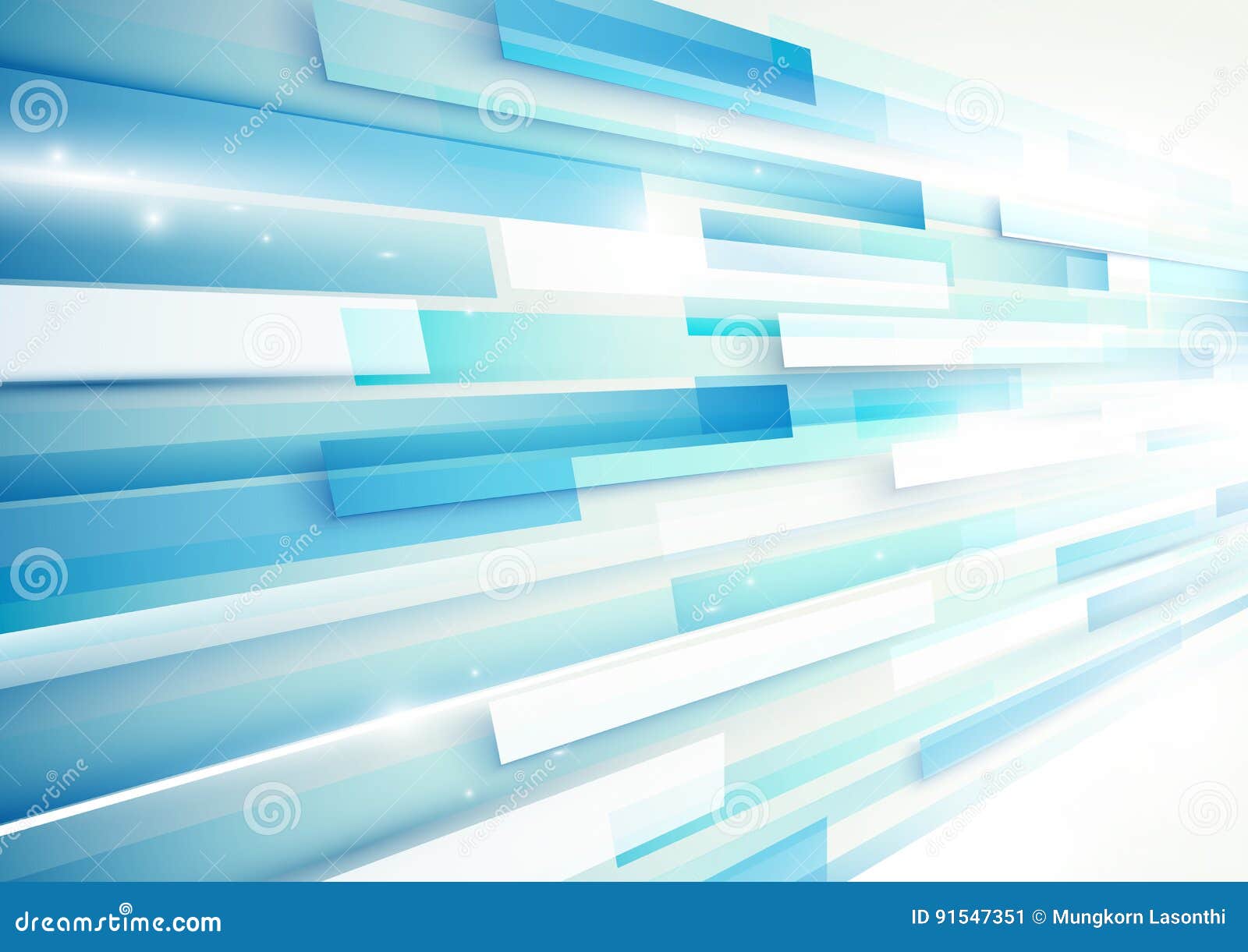 Abstract Blue and White Rectangles Motion Technology Concept Background Stock Vector ...