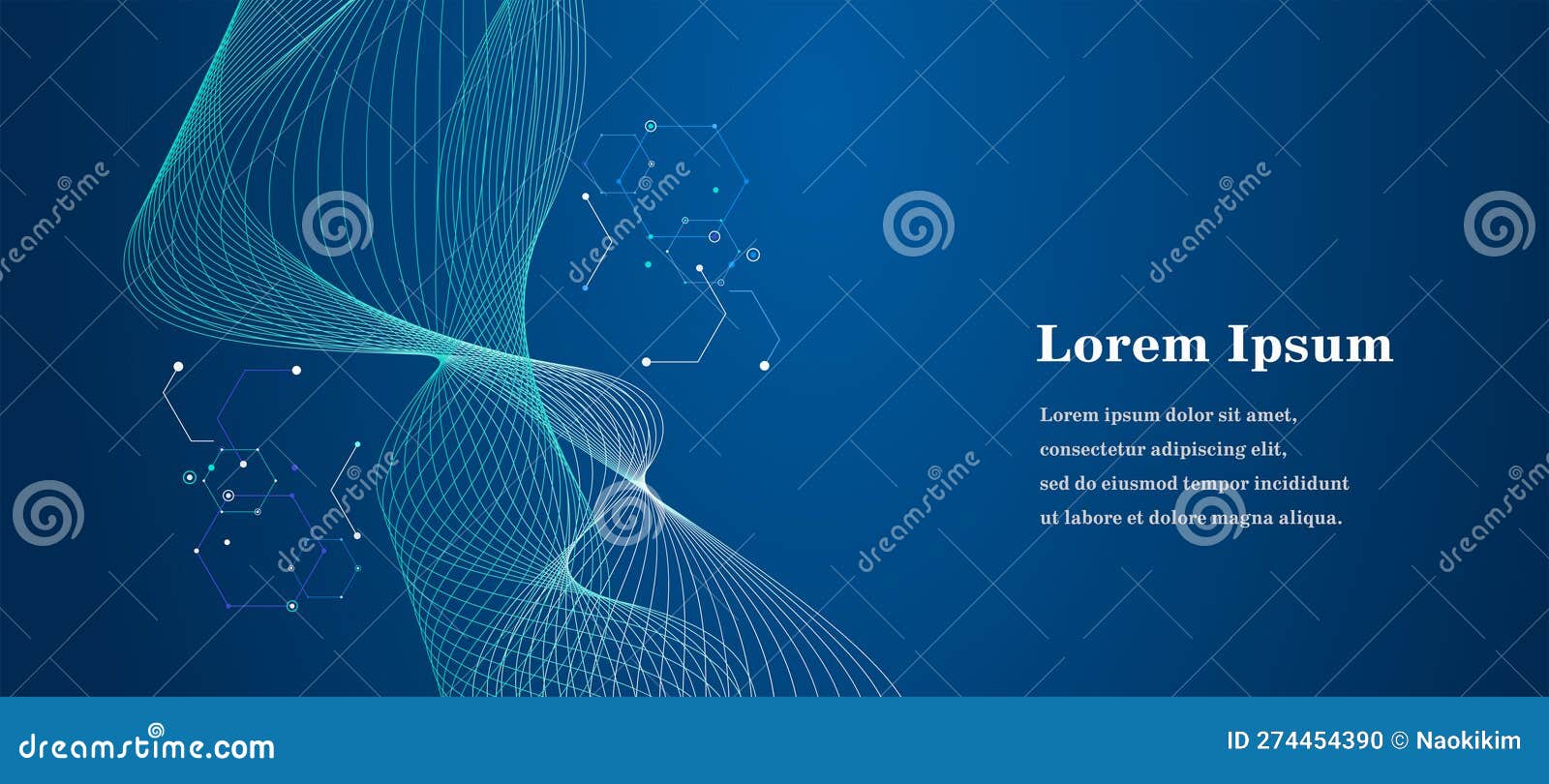 Abstract Blue White Wave, Geometric DNA Background, Scientific ...