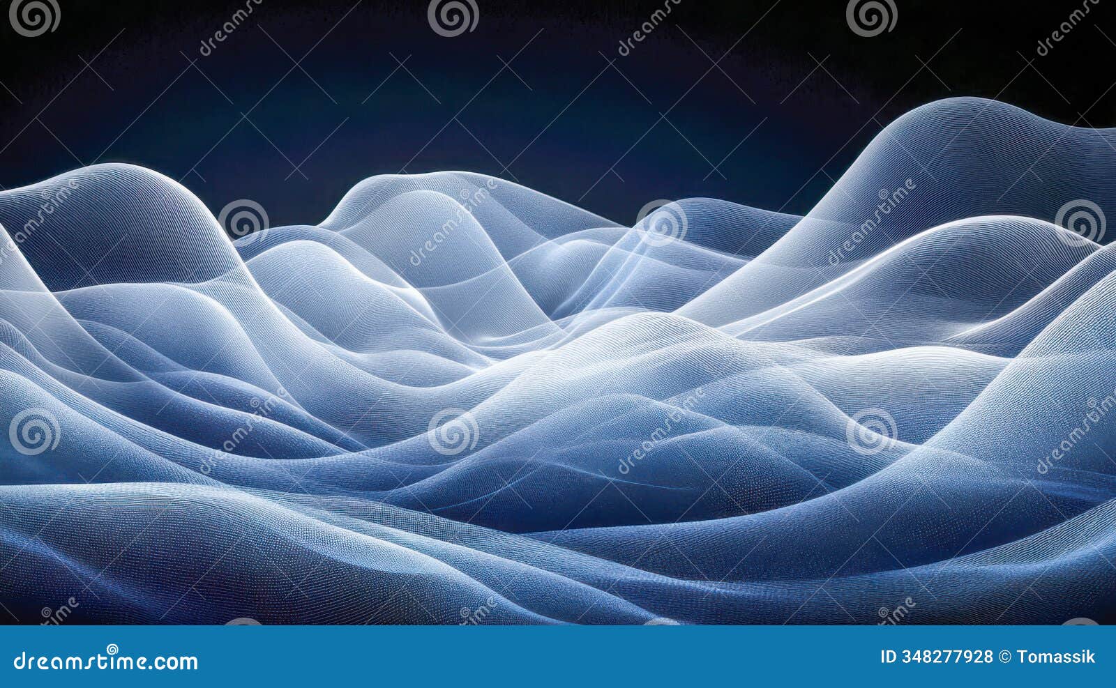 Abstract Blue and White Wave Pattern Resembling Digital Landscape ...
