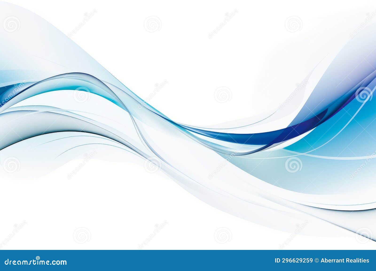 Abstract Blue and White Waves on a White Background Stock Illustration ...