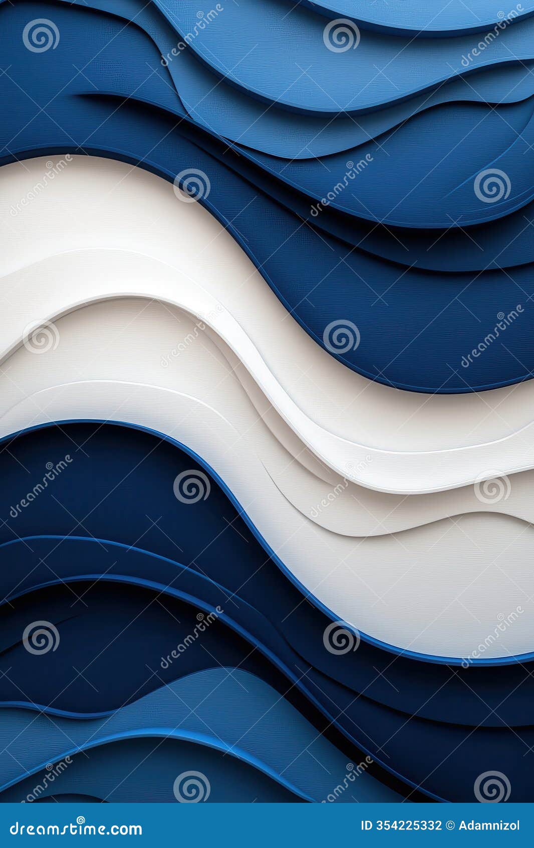Abstract Blue and White Wavy Background, Modern Design, 3d Render Stock ...