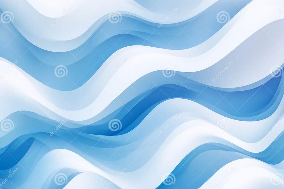 Abstract Blue and White Wavy Pattern with Depth and Dimension Stock ...