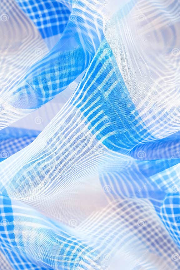 Abstract Blue and White Wavy Patterned Fabric with Light and Shadow ...
