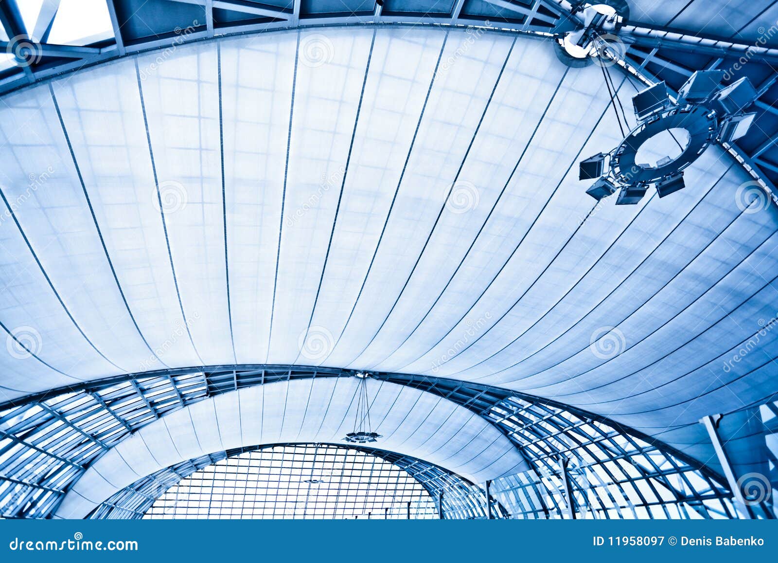 Abstract Blue Wide Ceiling Interior Stock Image - Image of abstract ...