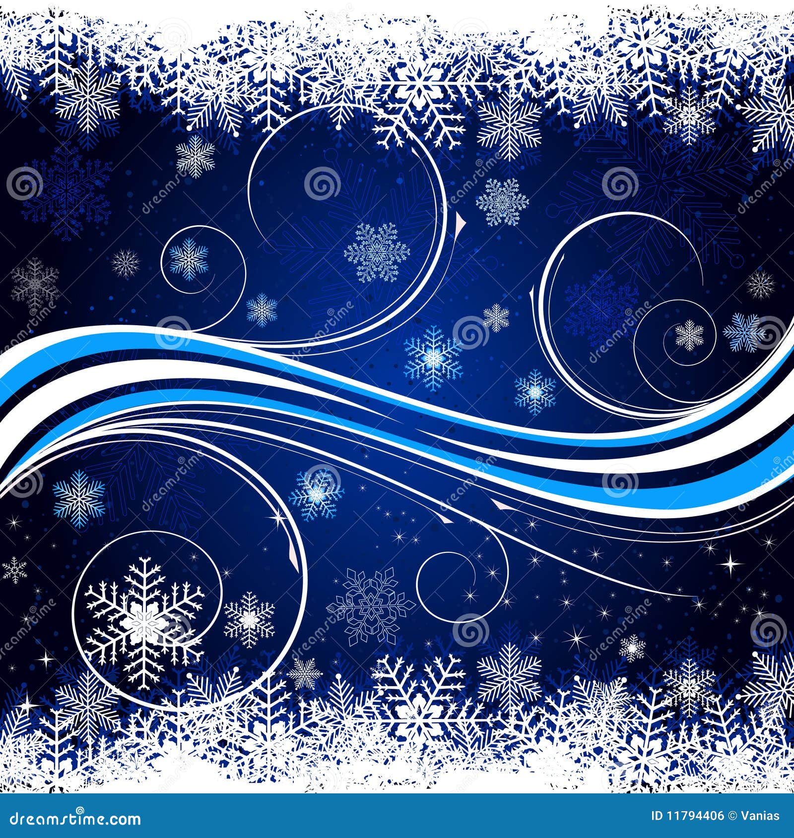 Abstract Blue Winter Background Stock Vector - Illustration of swirl ...