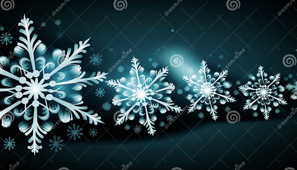 Abstract Blue Winter Background with Snow Flakes Stock Illustration ...