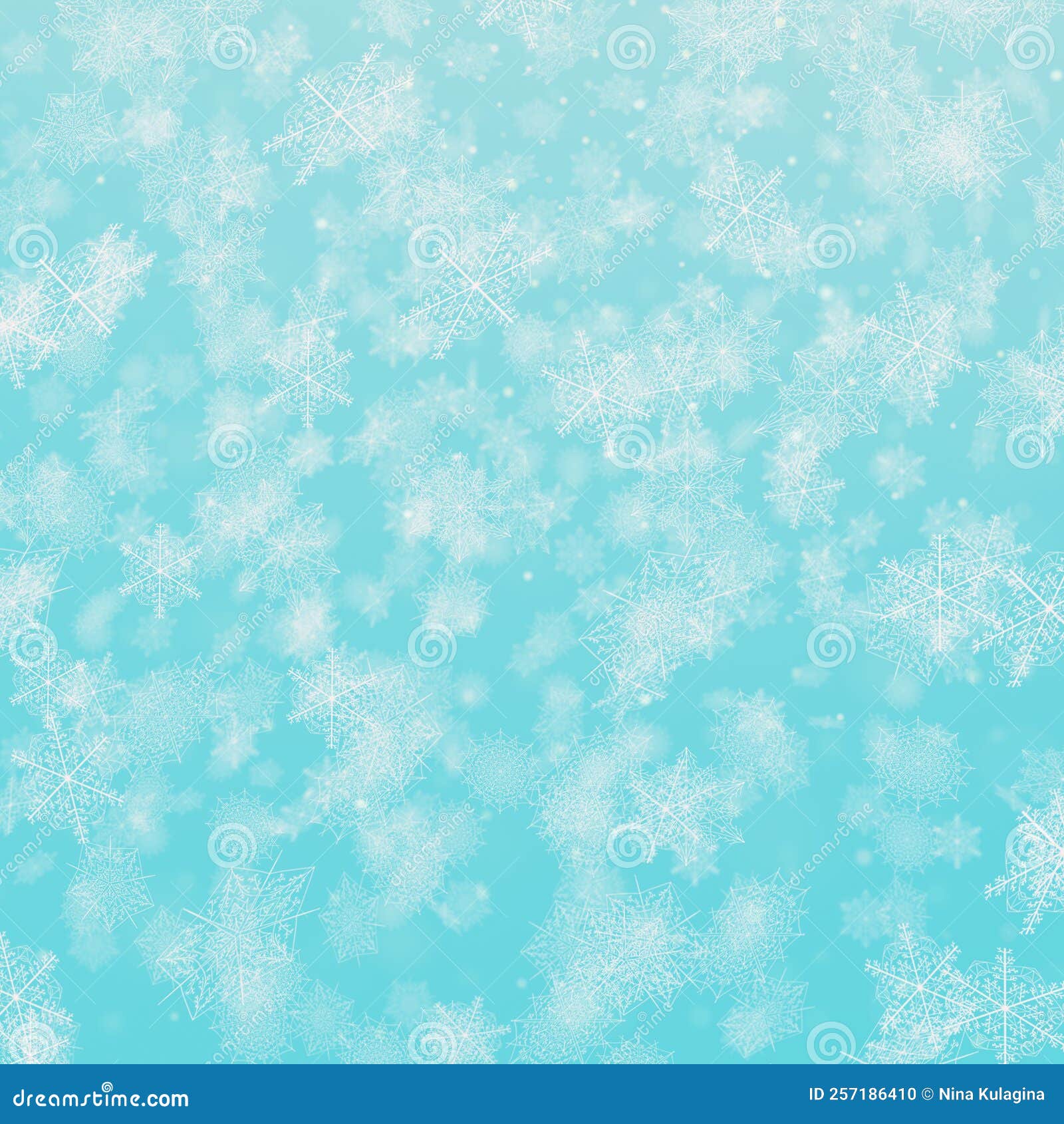 Abstract Blue Winter Background with Snowflakes and Snow Effect Stock ...