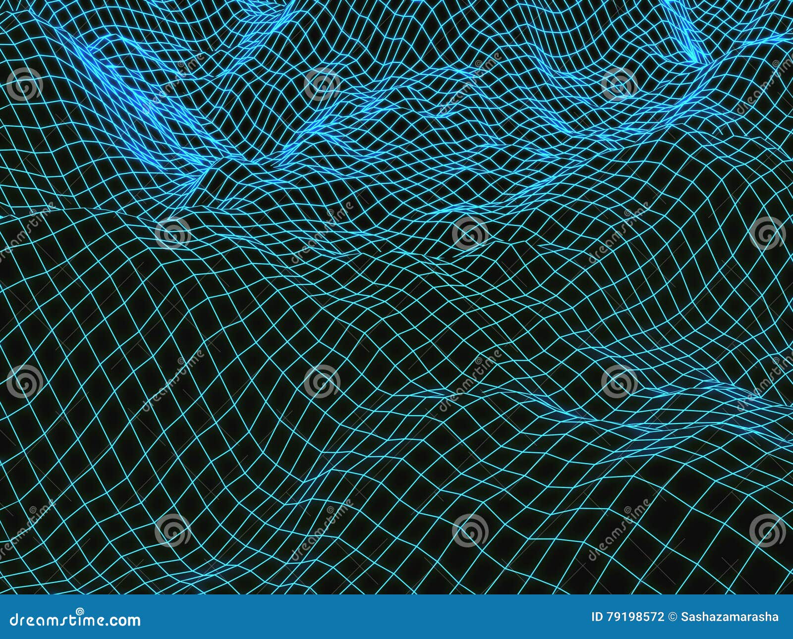 Abstract Blue Wireframe Landscape Background Stock Illustration ...