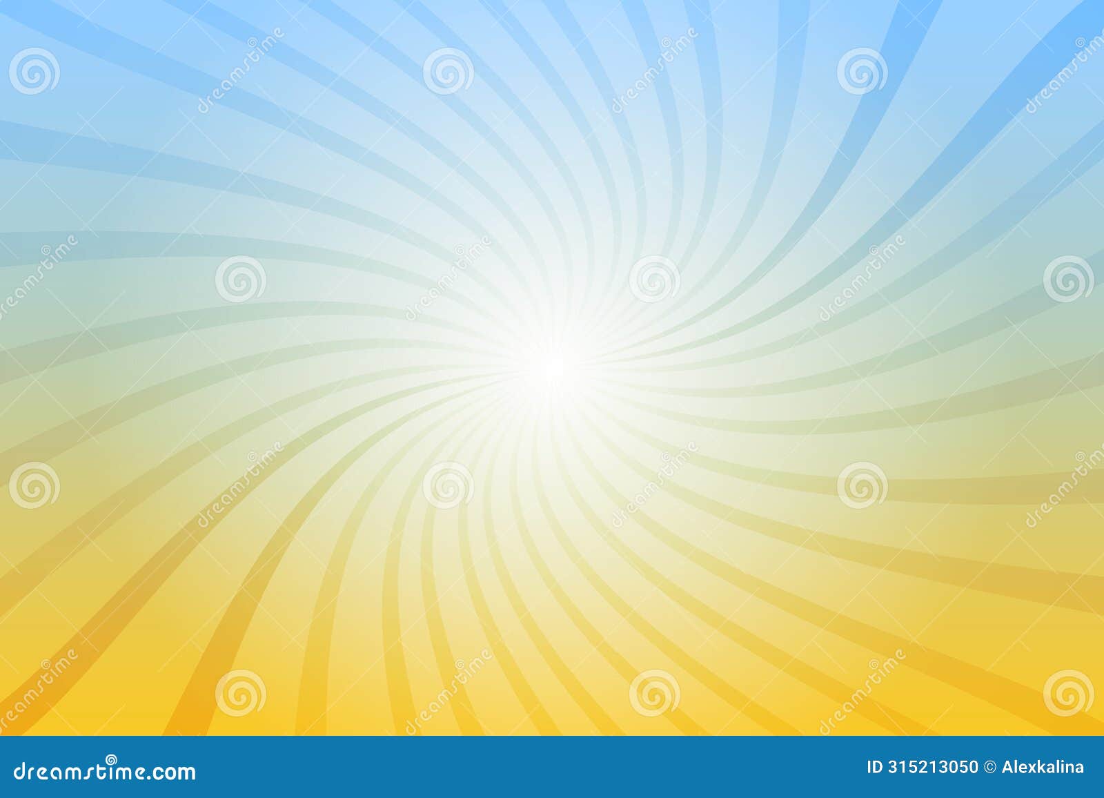 Abstract Blue and Yellow Background with Sun Ray. Summer Vector ...