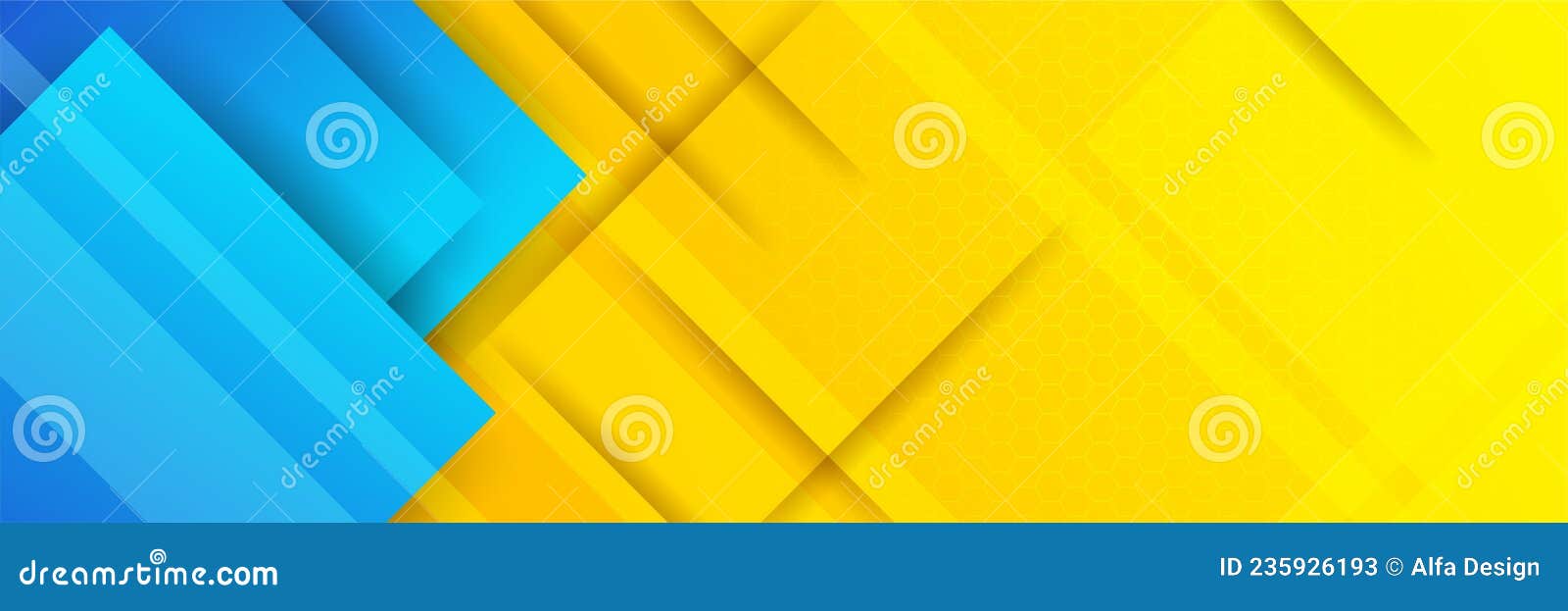 Abstract Blue Yellow Banner Background Stock Illustration ...