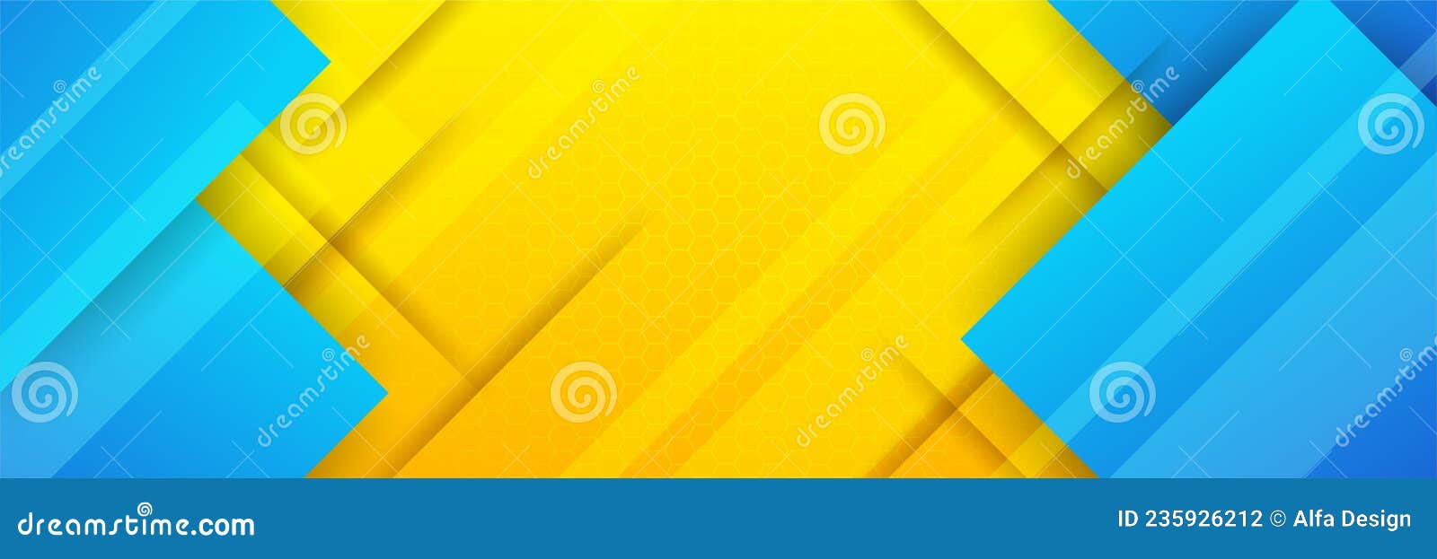 Abstract Blue Yellow Banner Background Stock Illustration ...