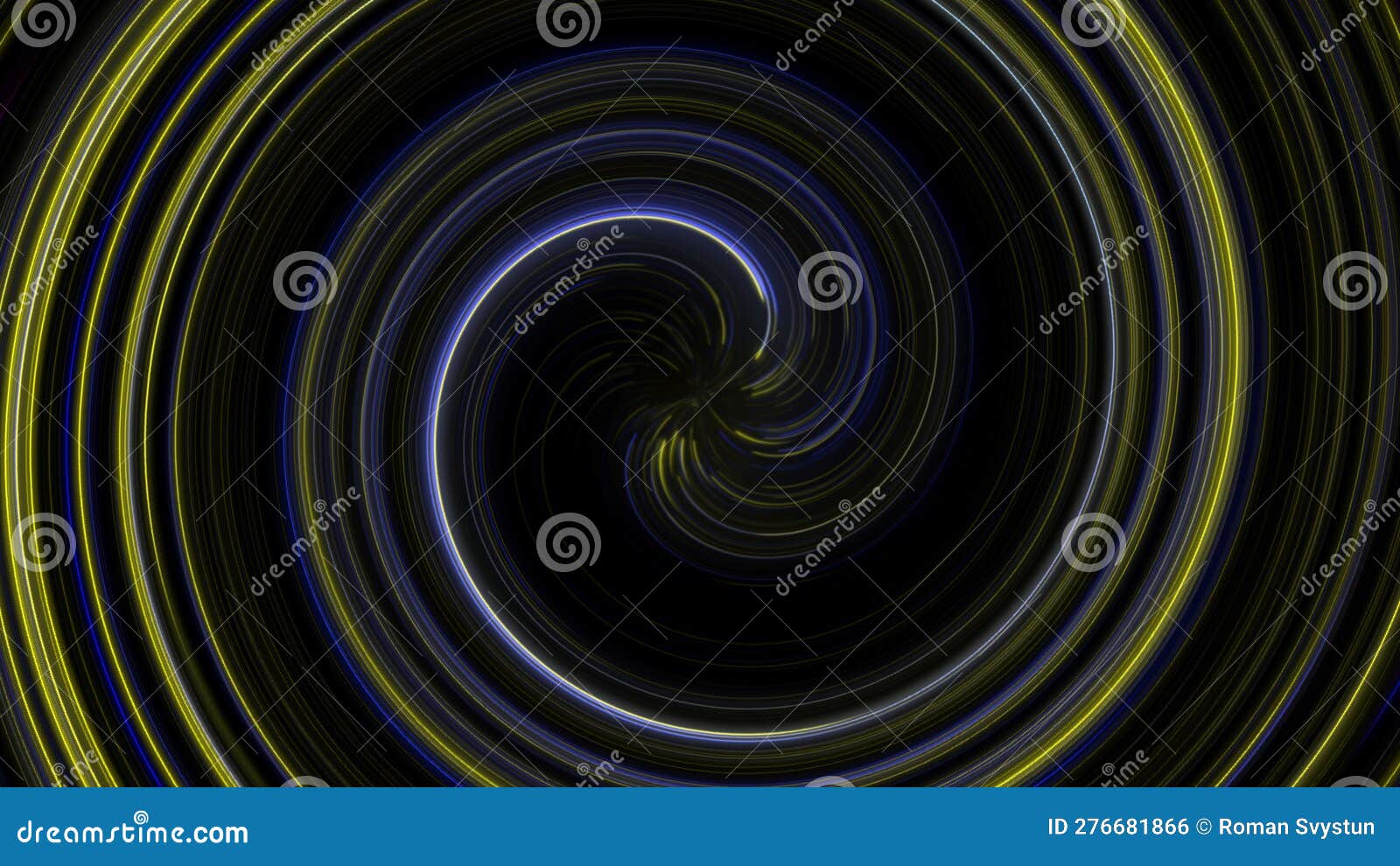 Abstract Blue and Yellow Circle Lights with Motion Effect. Circular ...