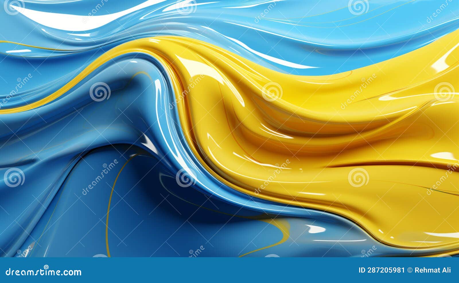 Abstract Blue and Yellow Color Background. Ocean Ripple Effect Stock ...