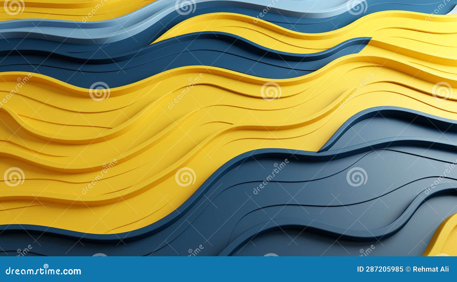 Abstract Blue and Yellow Color Background. Ocean Ripple Effect Stock ...