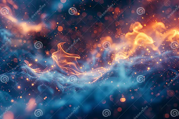 Abstract Blue and Yellow Flame Abstract Wallpaper Background Stock ...