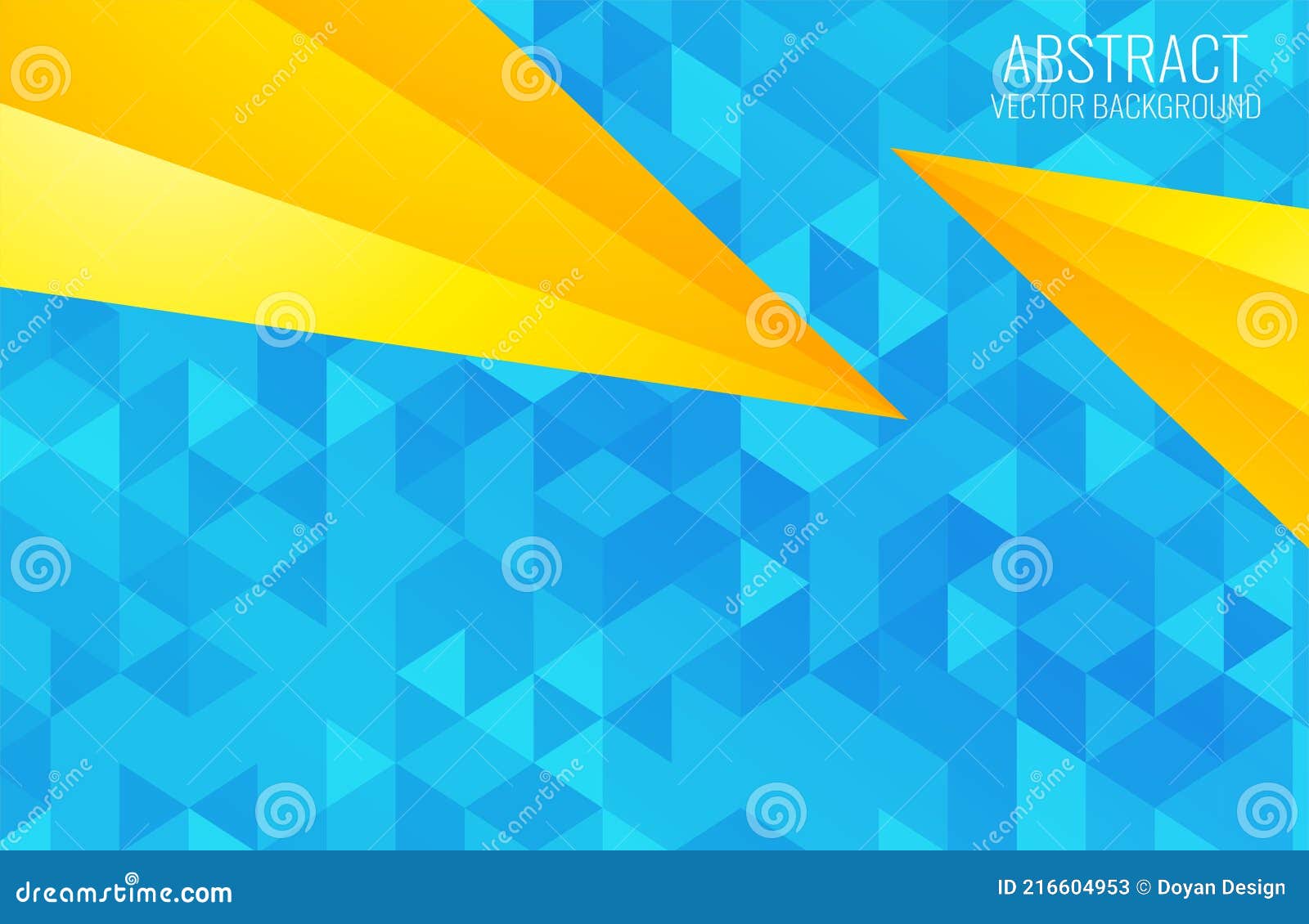 Abstract Blue Yellow Geometric Shapes Background Stock Vector ...