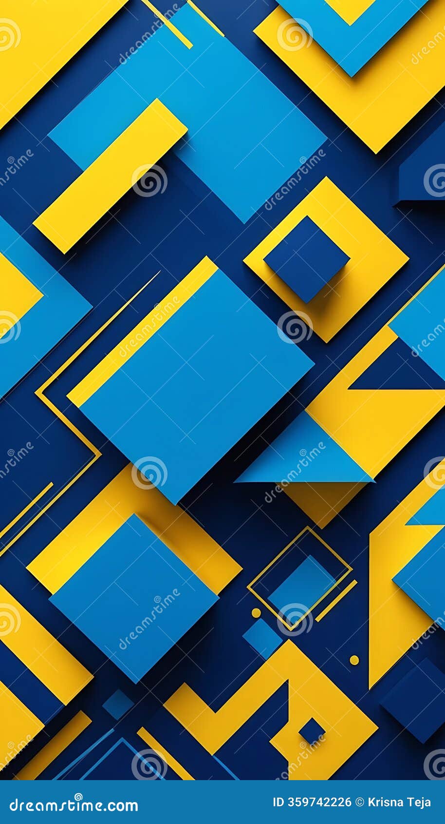 Abstract Blue Yellow Geometric Shapes Background Design Stock ...