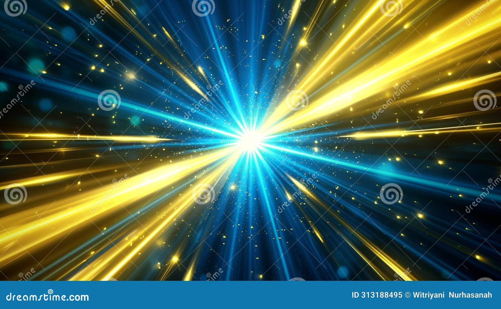 Abstract Blue and Yellow Light Rays Effect Background. Generative Ai ...