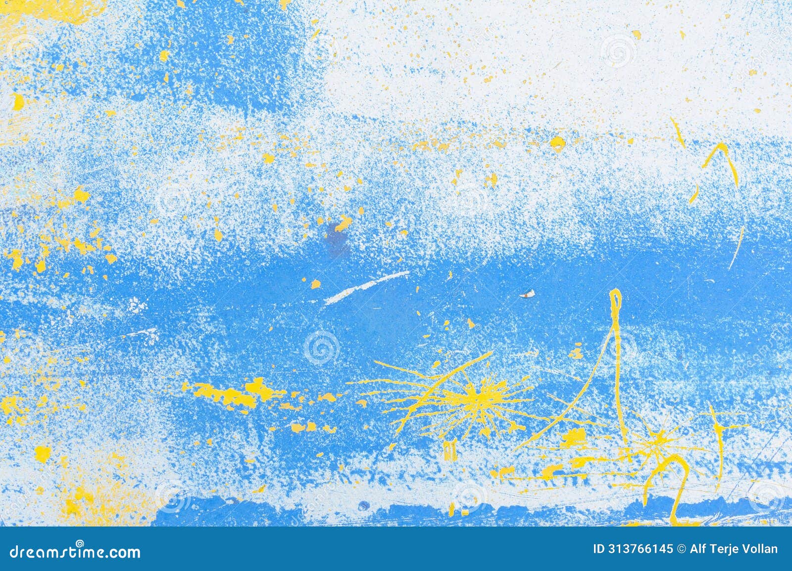 Abstract Blue and Yellow Paint Splatter on a White Background Stock ...