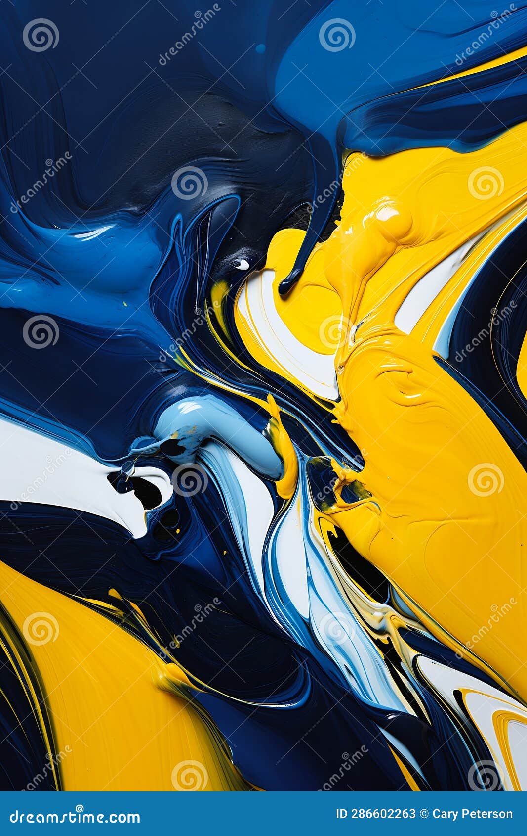 Abstract Blue and Yellow Paint Splotches Stock Illustration ...