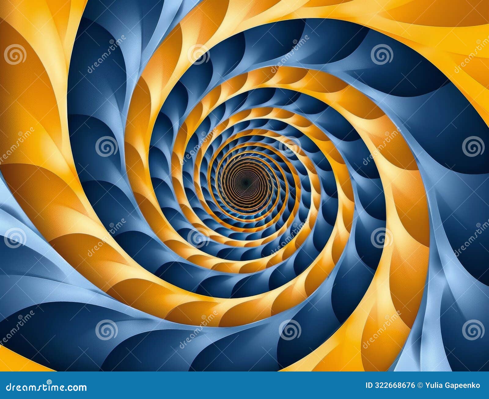 Abstract Blue and Yellow Spiral Pattern Background Stock Photo - Image ...